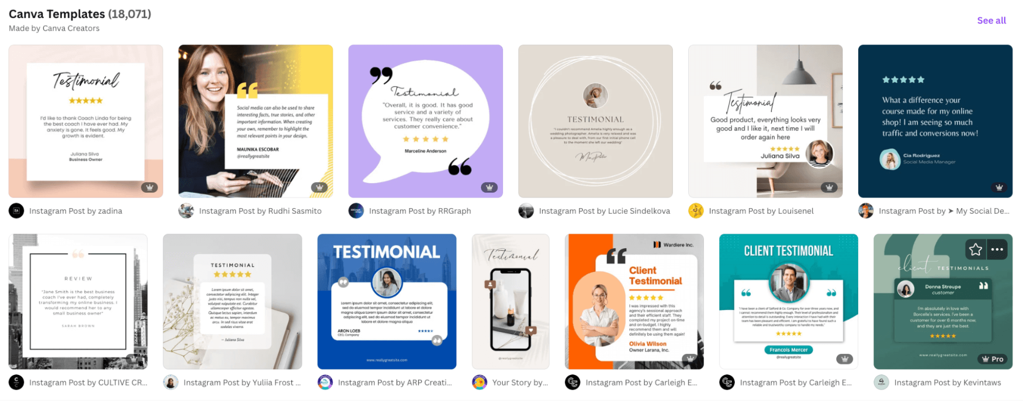 6 Website Testimonial Templates + Galleries for Any Page